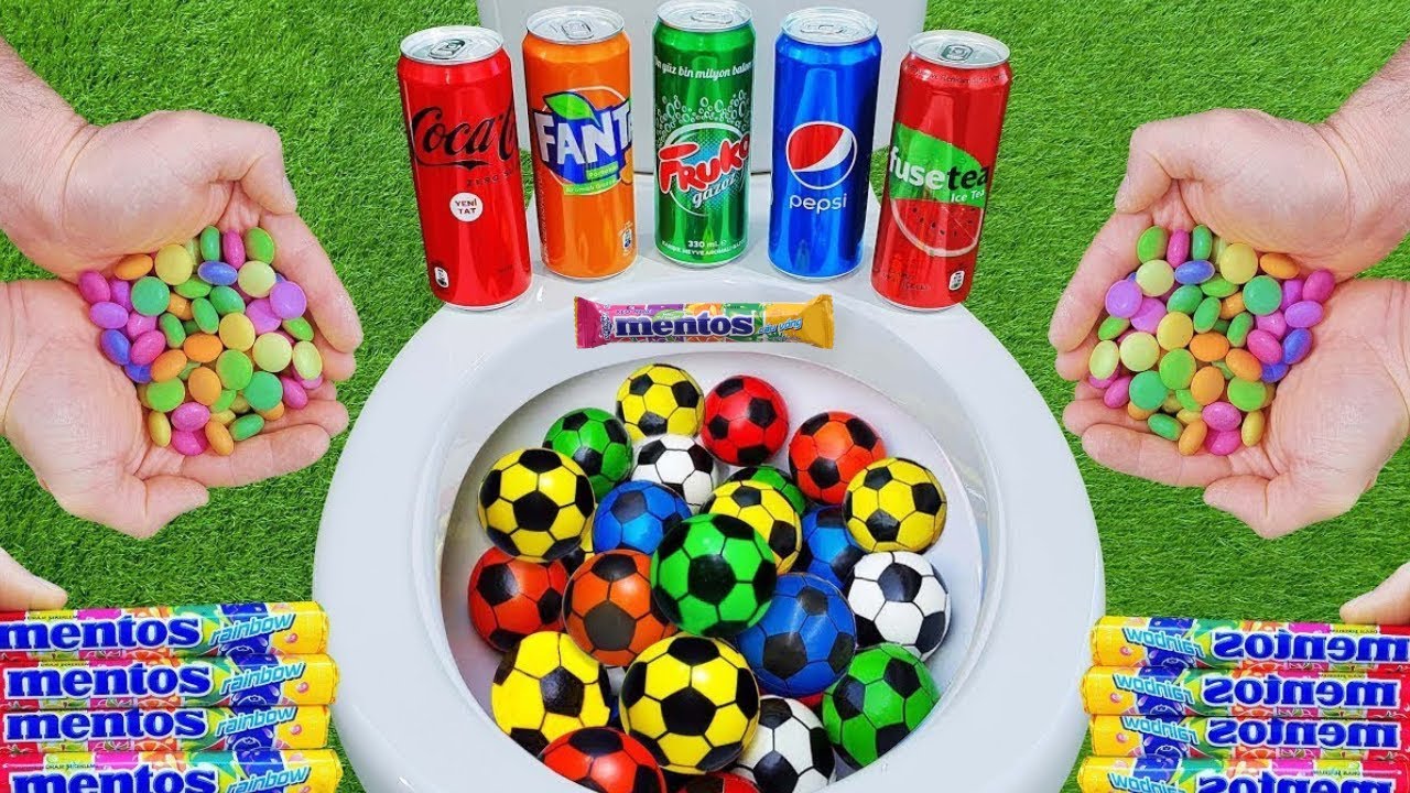 Experiment:Create a volcanic eruption from Coca cola,Pesi,Fanta,Minida ...