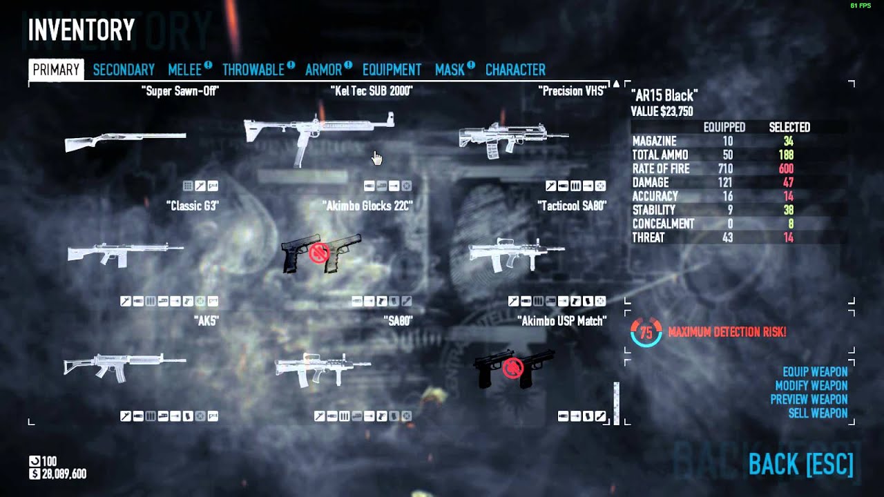 Payday 2: Overkill add more weapon slots please ;) - YouTube