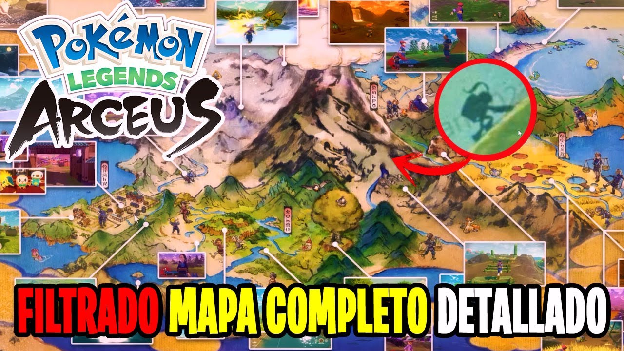 MAPA FILTRADO COMPLETO DE POKEMON LEGENDS ARCEUS NUEVAS ZONAS y NUEVOS ...