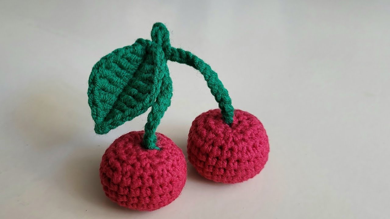 how to crochet CHERRIES, detailed tutorial - YouTube