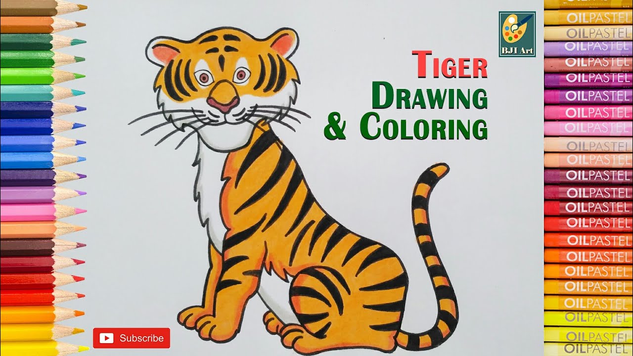 How to Draw a Tiger l Animal Drawing l Kids Drawing Class l Pastels ...