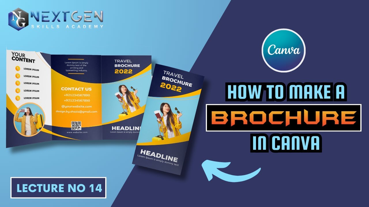How To Make A Brochure In Canva | Lecture No 14 - YouTube