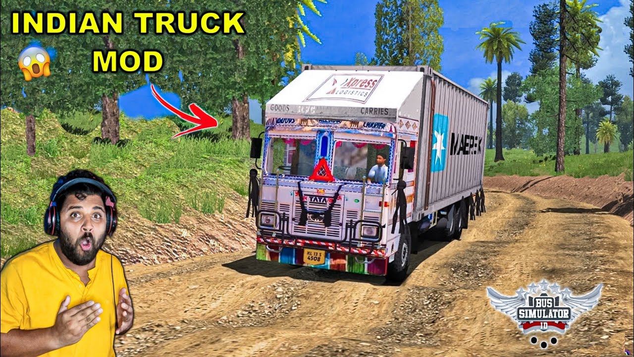 INDIAN TATA TRUCK MOD IN BUS SIMULATOR INDONESIA DRIVE ON NEW ROAD ...