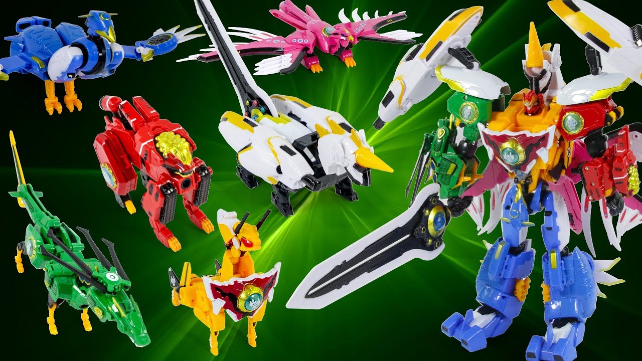 God Beast King 4 All MegaZord 6 in 1 Lion Unicorn Kirin Phoenix Kunpeng ...