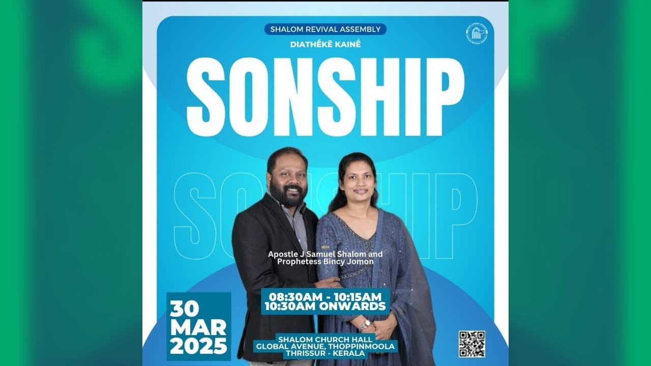Live now - Sonship | Apo. J Samuel Shalom & Bincy Jomon | Shalom ...
