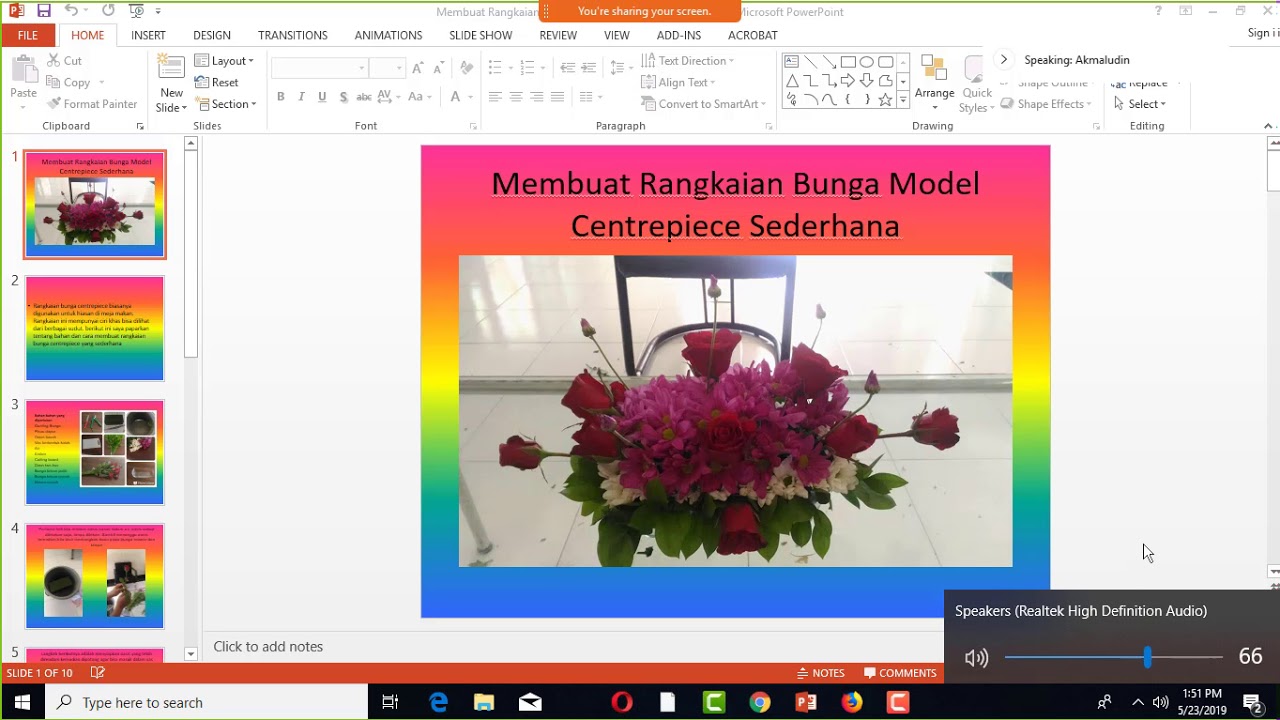 MEMBUAT RANGKAIAN BUNGA MODEL CENTREPIECE SEDERHANA - YouTube
