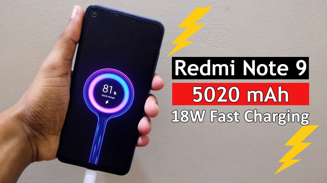 Redmi Note 9 Full Battery 18W Fast Charging Test 🔋⚡ - YouTube