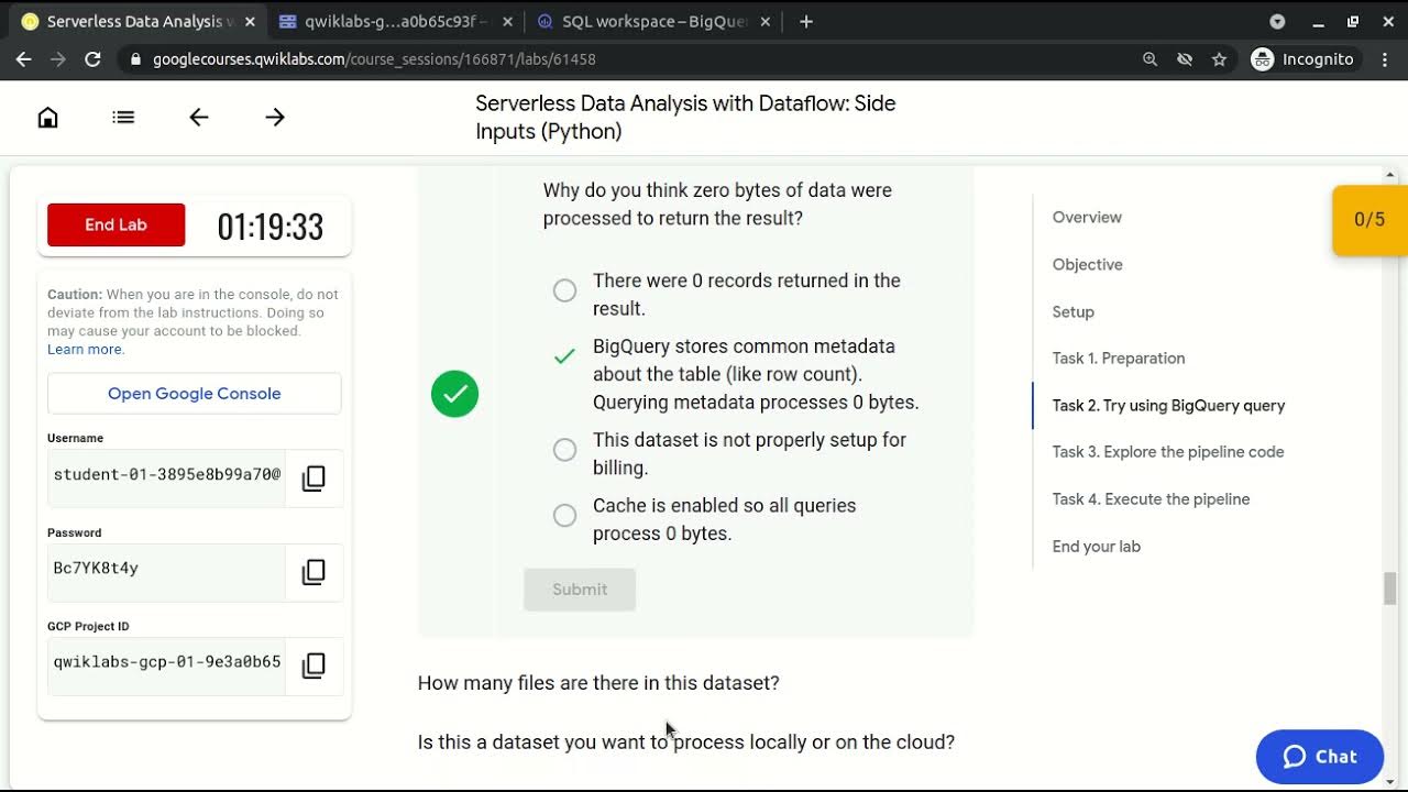 Qwiklabs # Serverless Data Analysis with Dataflow: Side Inputs (Python ...