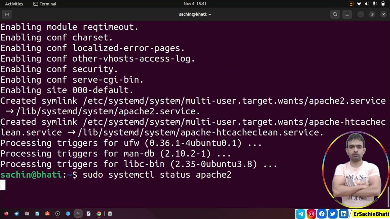 install apache2 on ubuntu 22.04 | install apache2 linux | sudo apt install apache2 - YouTube