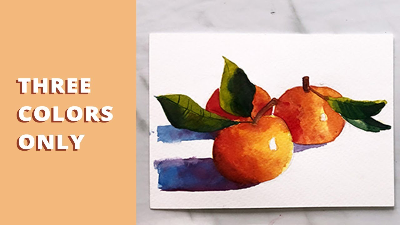Paint with Me | Easy Watercolor Fruits for Beginners | 3 Colors ONLY ...