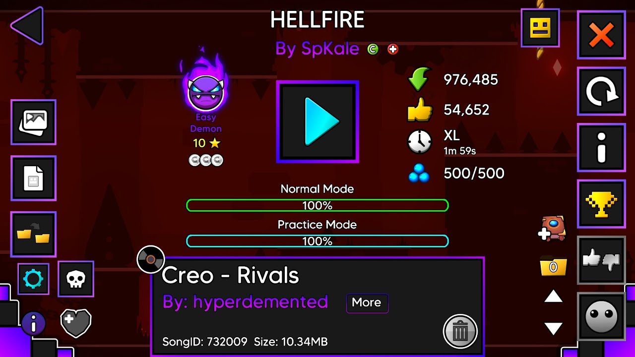 Reaccion Easy Demon HELLFIRE By SpKale Geometry Dash #229 - YouTube