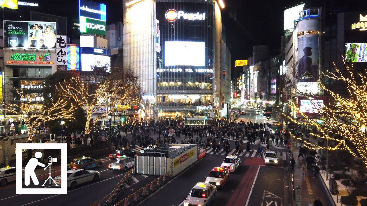 [4K] Shibuya Crossing at night in Tokyo Japan 4k landscape -1 Hour ...