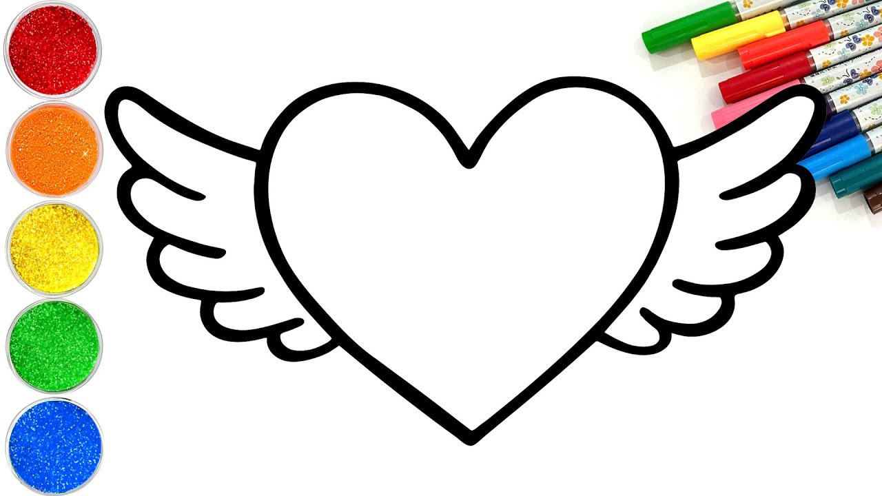 How to Draw an Angel Heart | Easy Step by Step Drawing Tutorial - YouTube