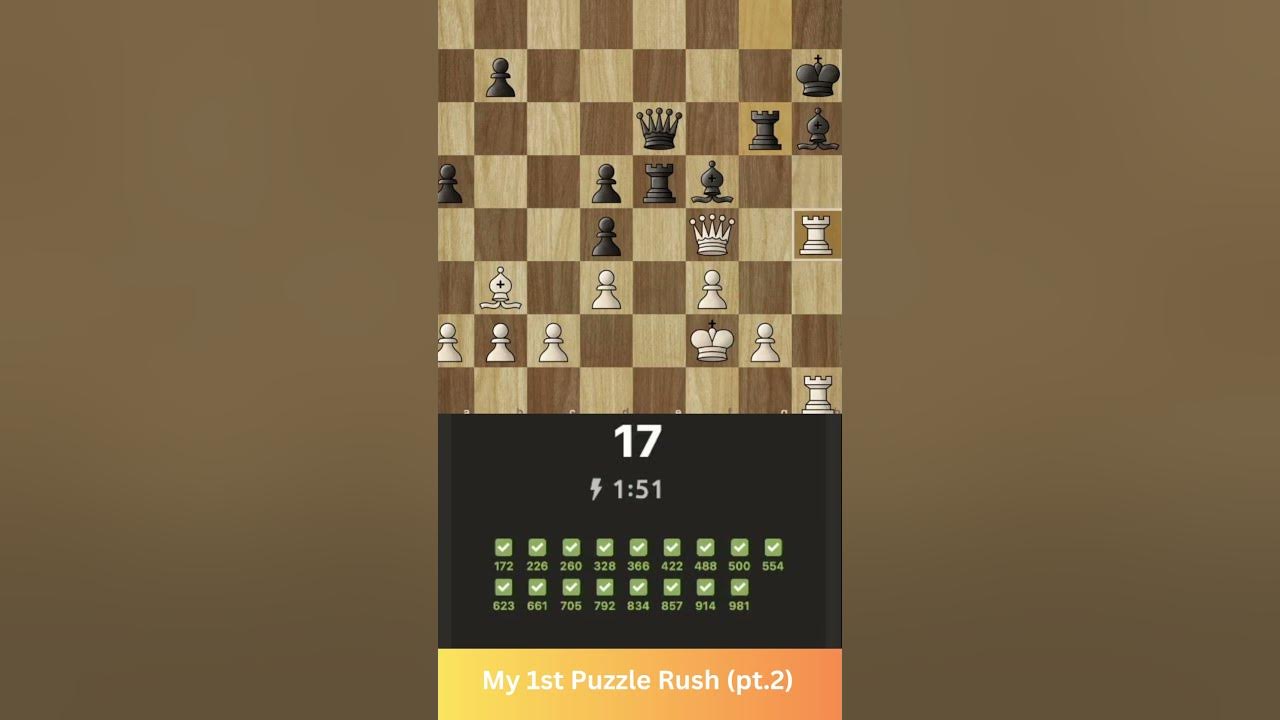 My 1st Puzzle Rush Pt 2 Chess Chesstactics Chessclips Chesscom