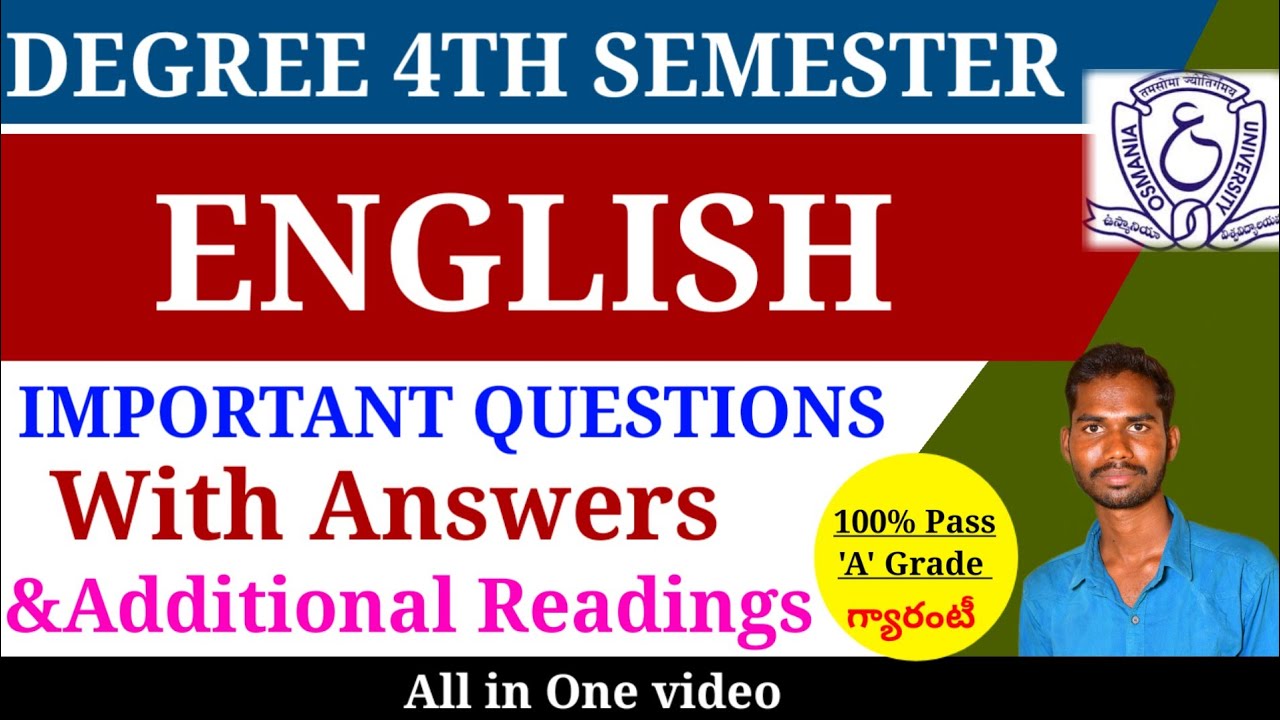 Degree 4th semester English important Questions with Answers ...