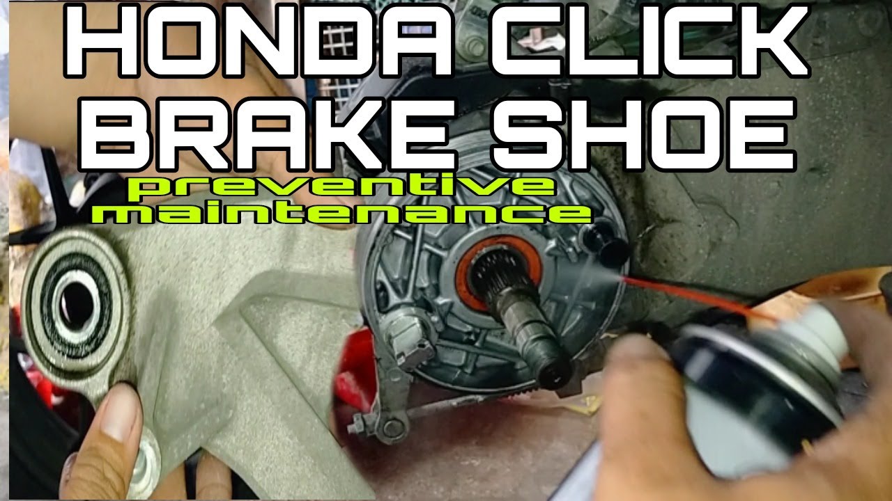 HONDA CLICK rear brake shoe cleaning DIY and proper tools - YouTube