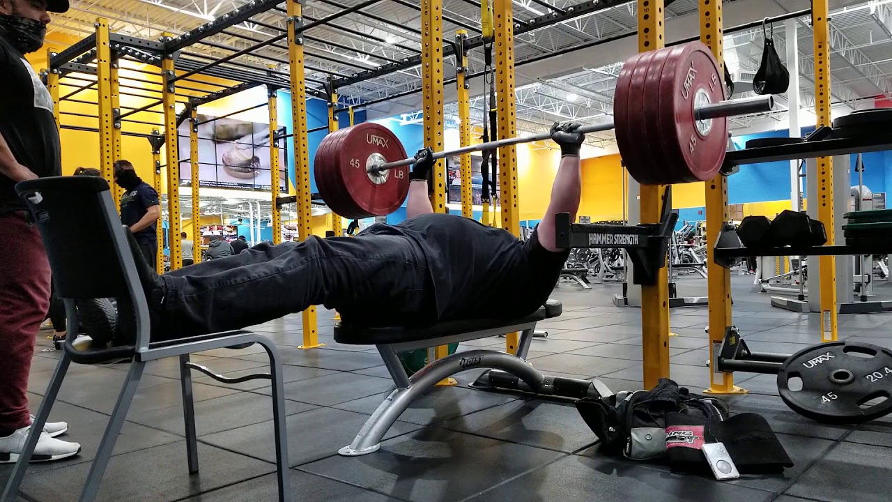 1ST TIME LARSON PRESS 405LBS - YouTube
