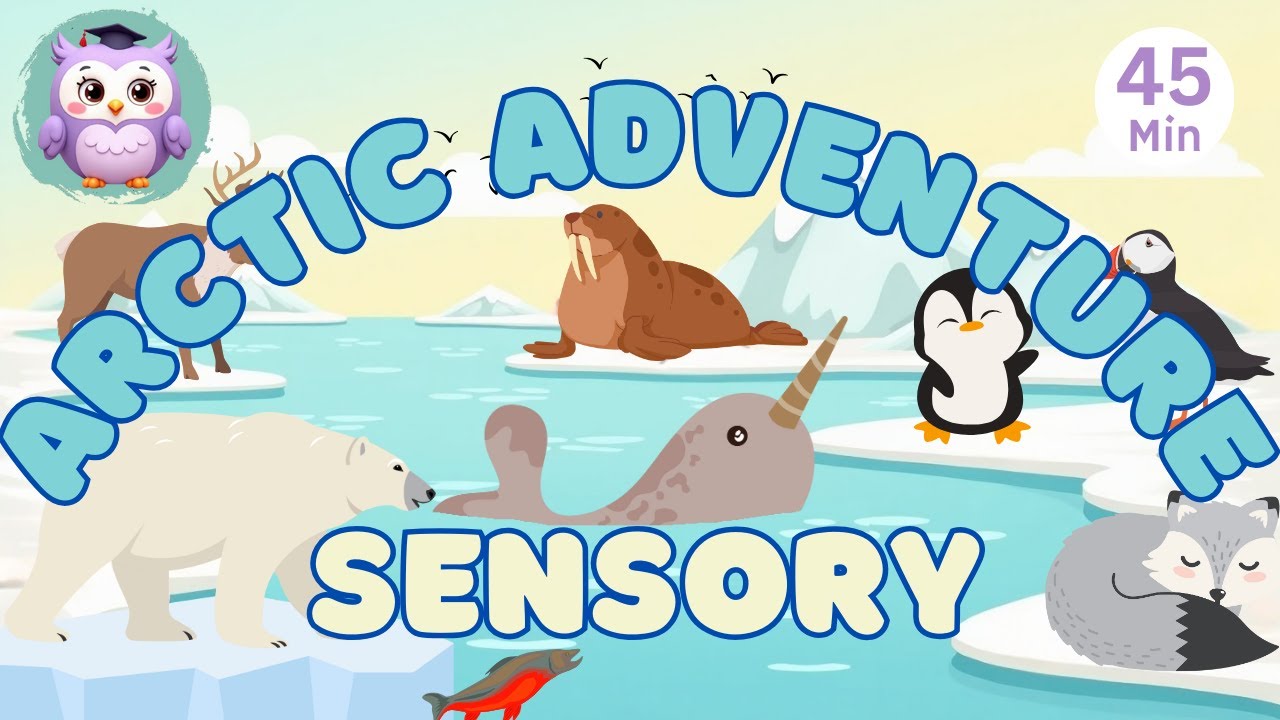🦊 Arctic Animals Baby Sensory | 45 Minutes of Snowy Adventures | High ...