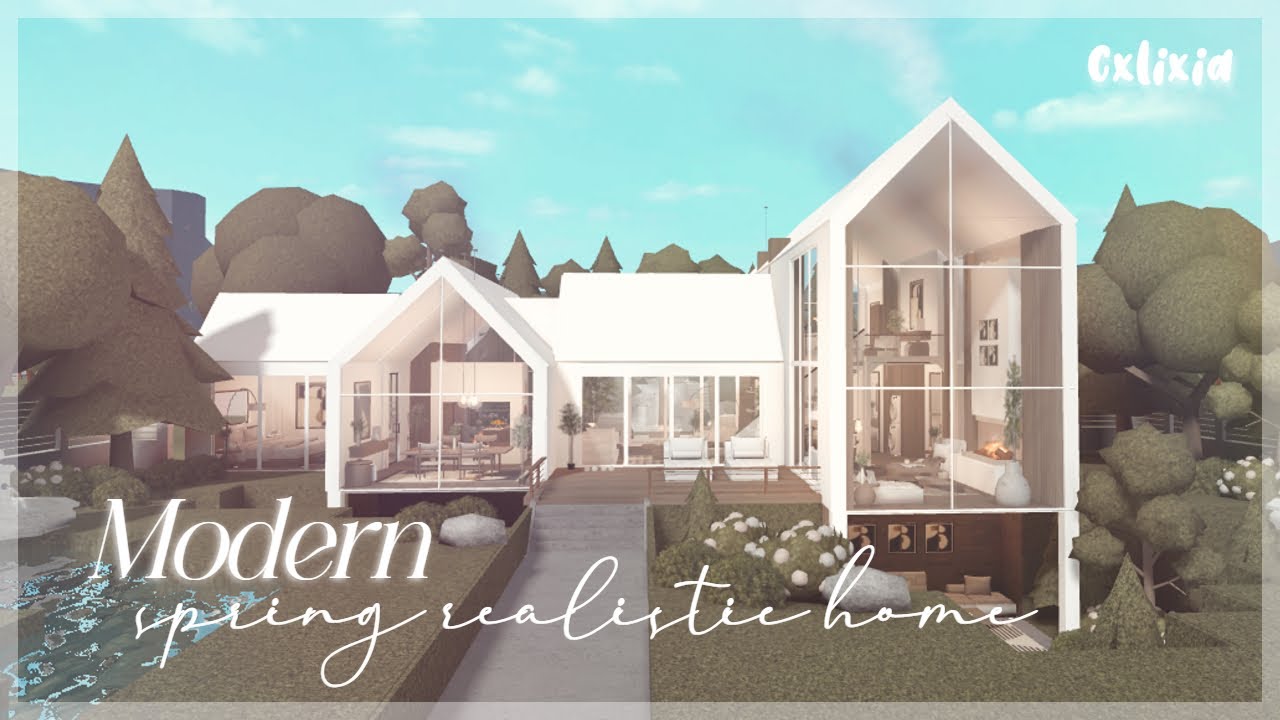 Bloxburg: Spring Realistic Modern Home (Exterior) | Roblox House Build ...