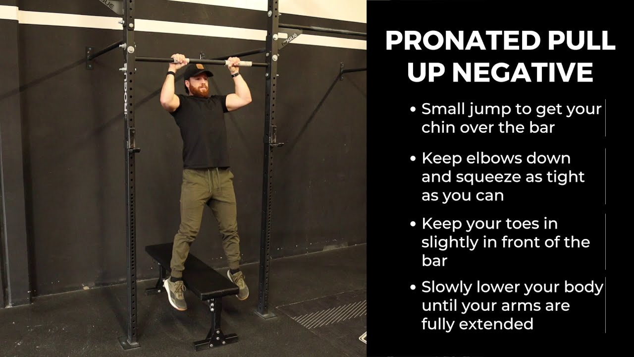 Pronated Pull Up Negative - YouTube