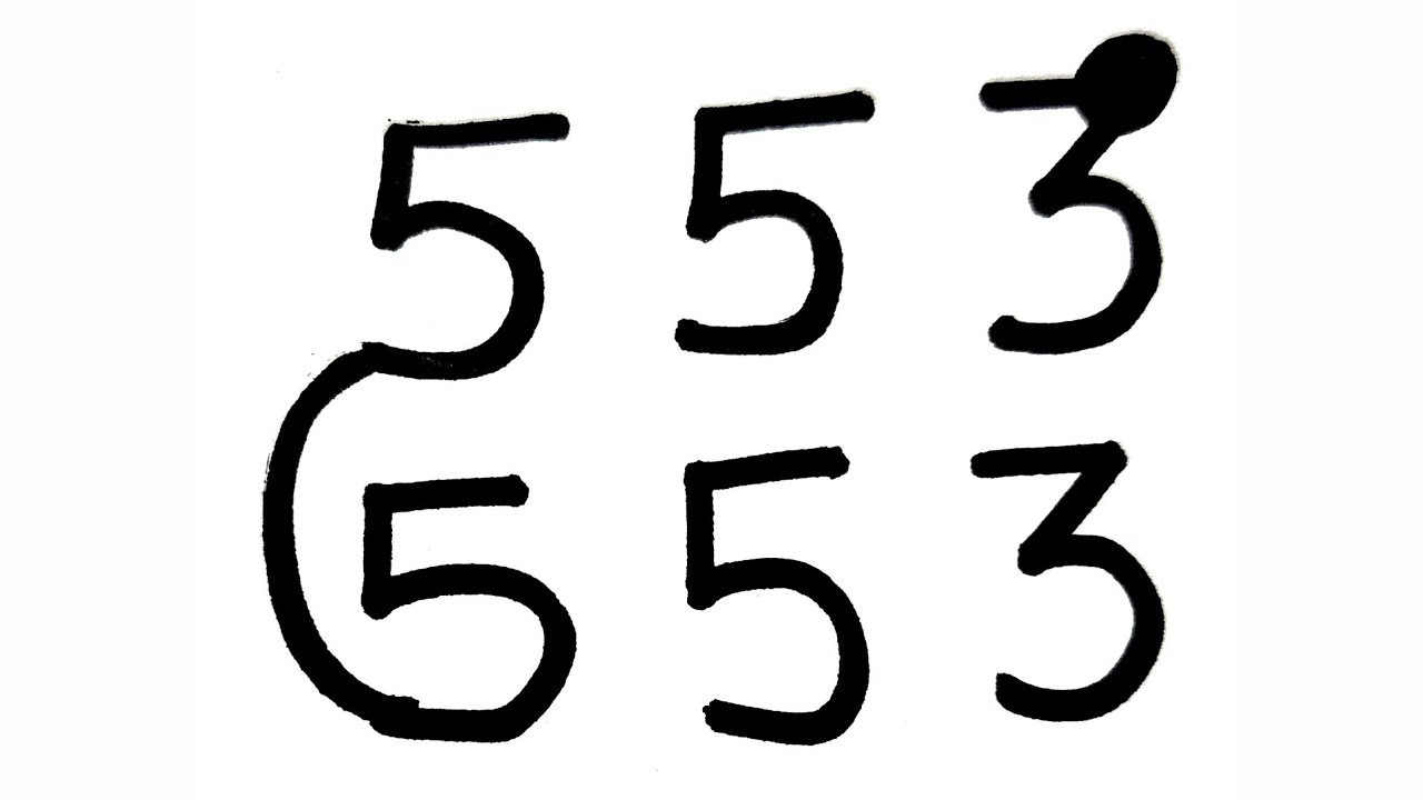 How to draw Dog With 553 Number step by step tutorial for beginners ...