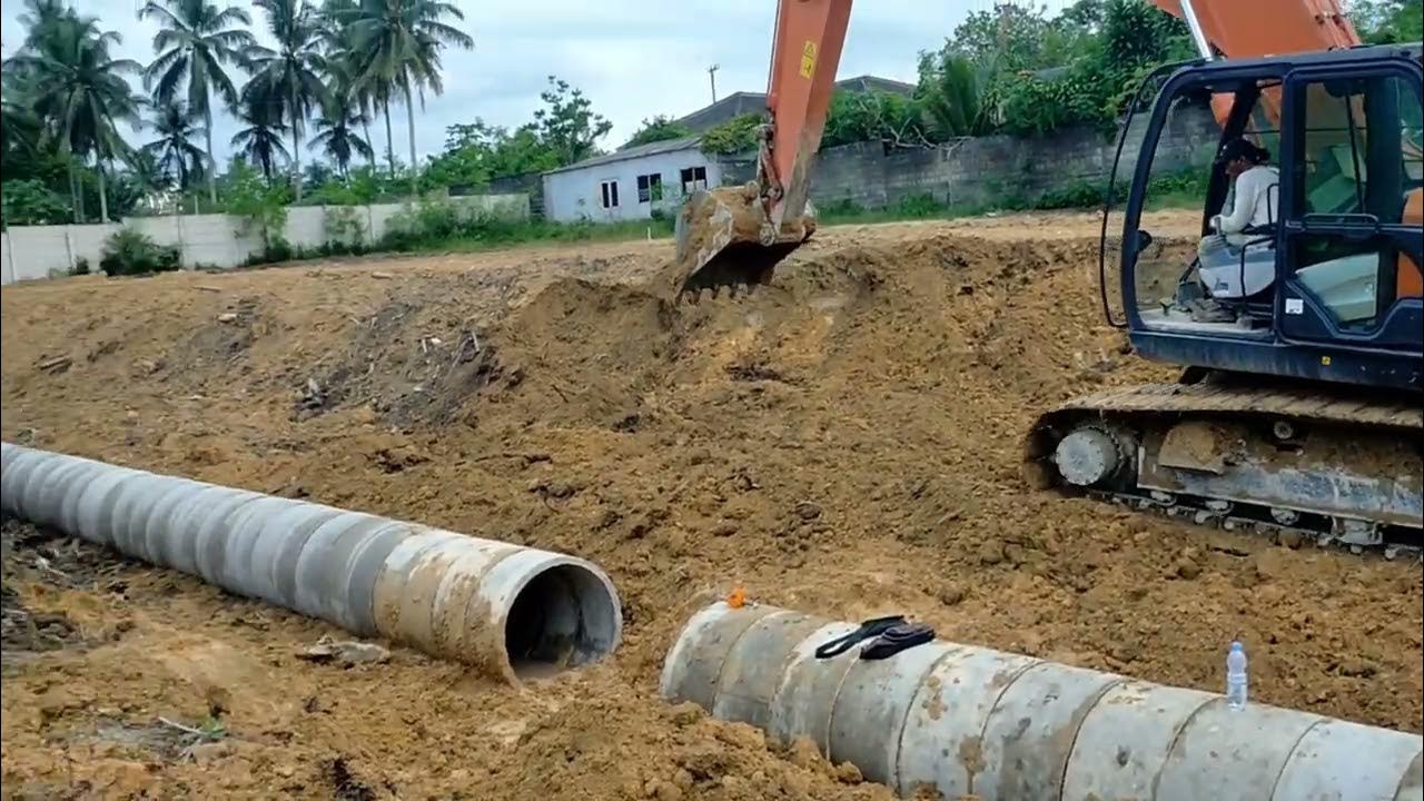 pemasangan gorong-gorong di proyek perumahan dgn cara manual... - YouTube