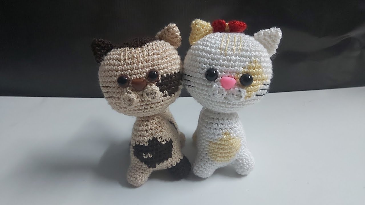 amigurumi kitty with movable head part 3 the earقطة أميجرومى برأس ...