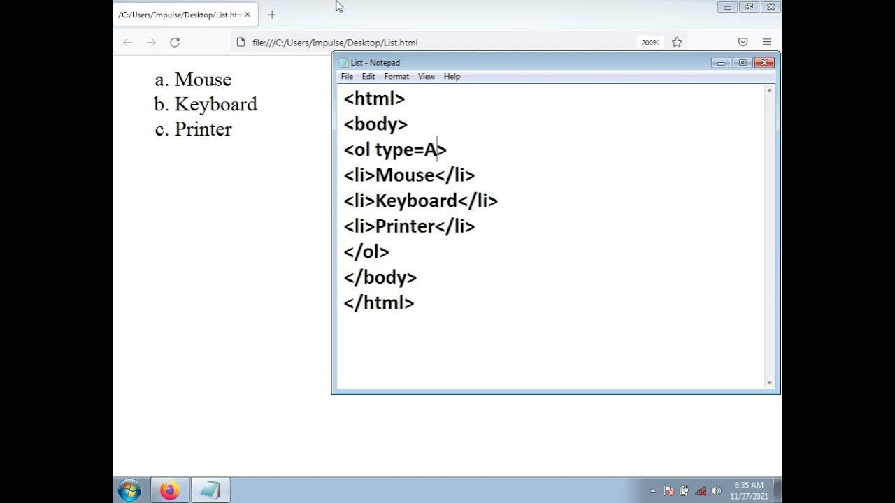 HTML Tutorial in Hindi 06 | How to create List in HTML | OL, UL,DL#webpagedesign #html5 #html ...