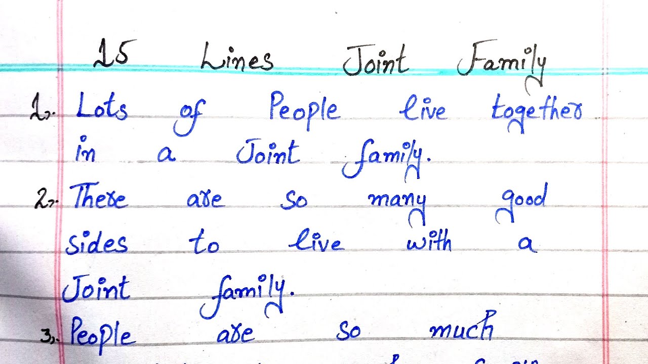 15 Lines Joint Family | My Joint Family Par 15 Line | SR Handwriting ...