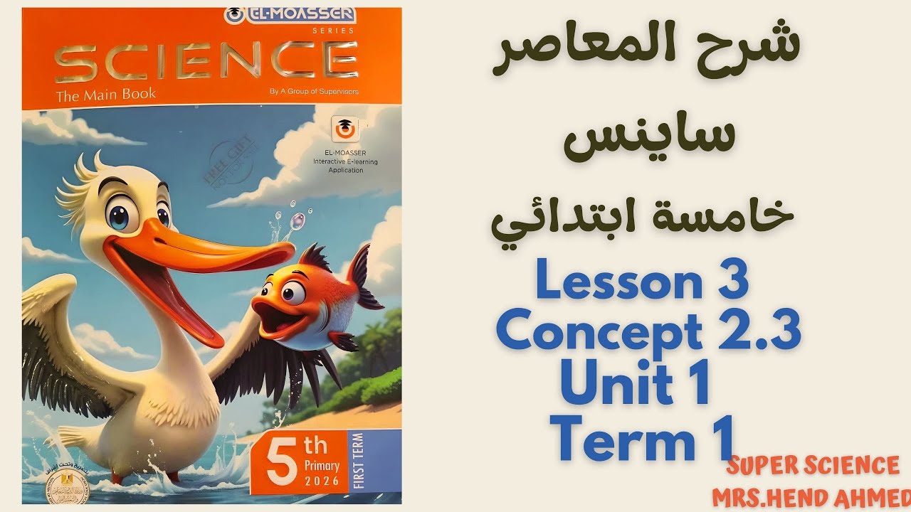 Lesson 3 Concept 2.3 Unit 2 Term 1 Science G5 شرح المعاصر - YouTube
