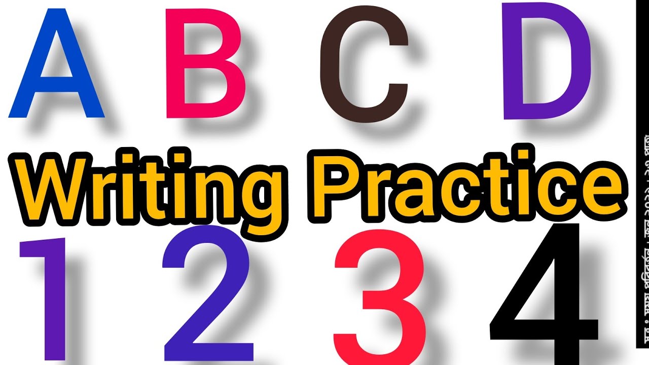 ABCD writing।Numbers writing।English pora।Handwriting practice for kids ...