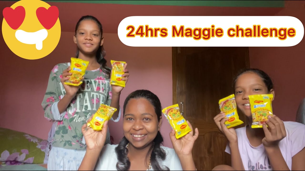 24hrs Maggie challenge || cheese Maggie, tomato Maggie, normal Maggie ...