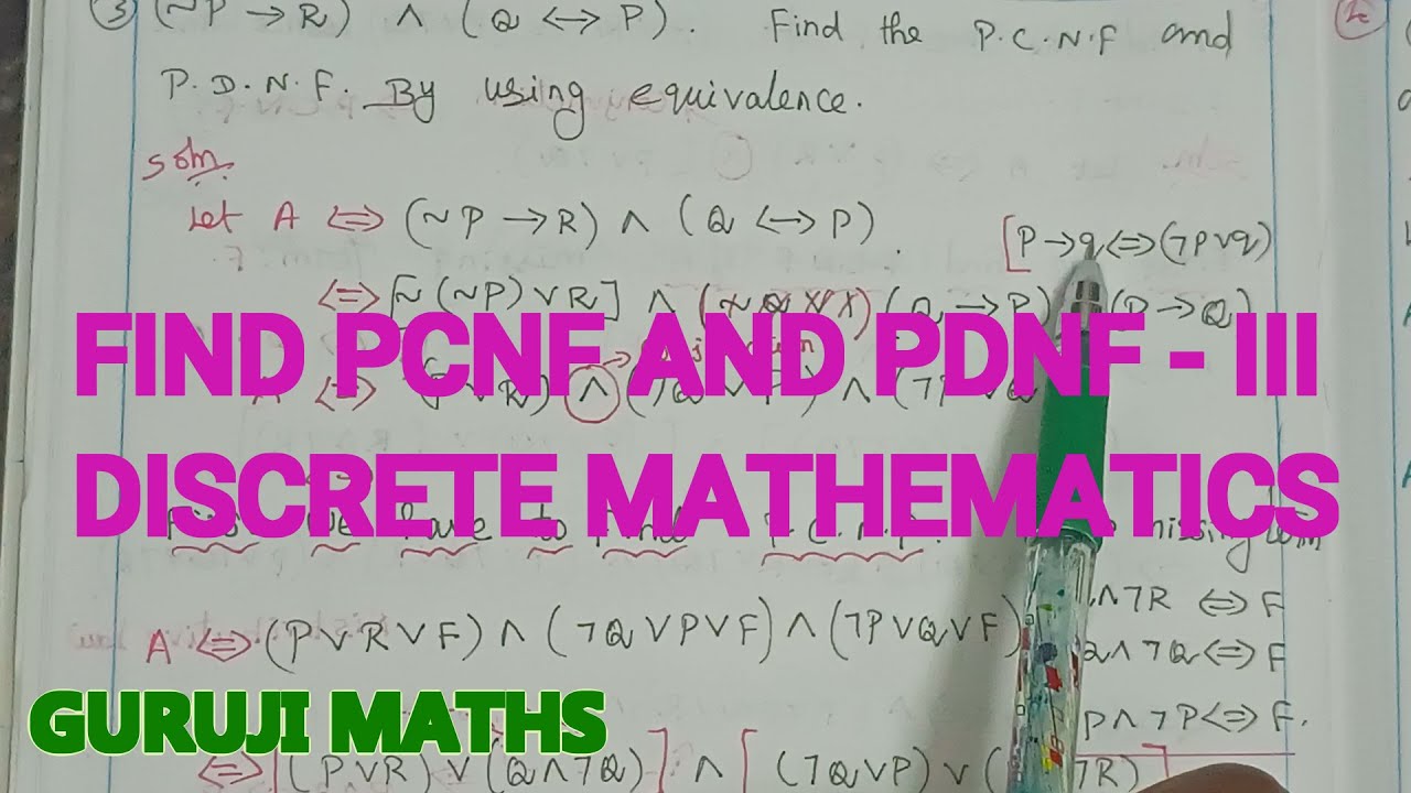 Find the PCNF AND PDNF -IIII - YouTube