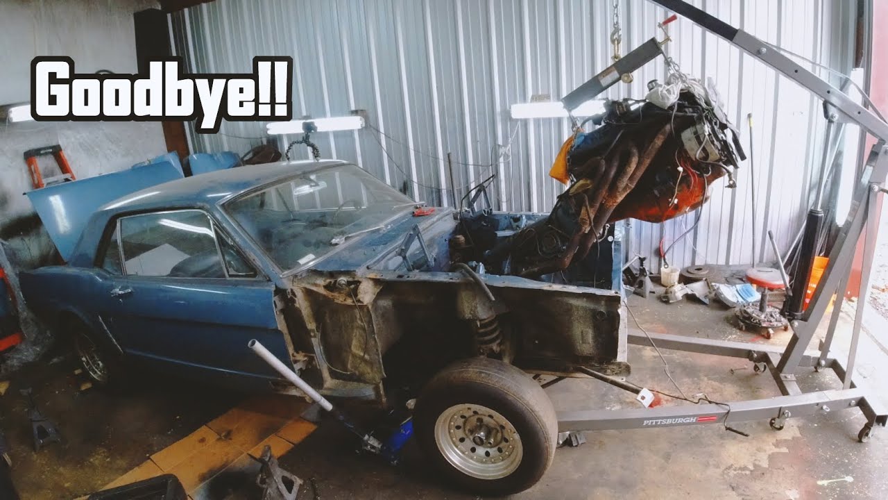 Removing a 1965 Ford Mustang Motor : Barra Swap Chapter 1 - YouTube