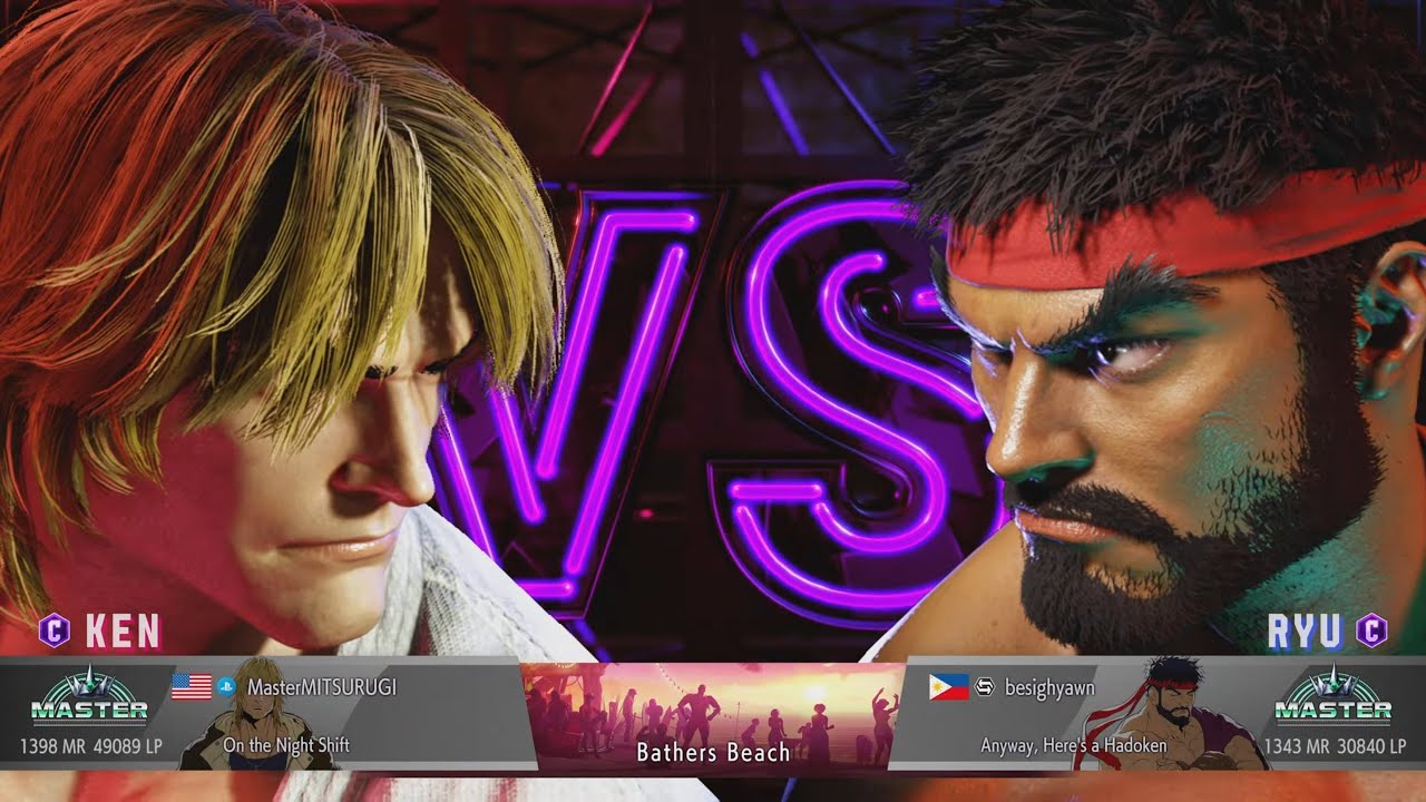 SF6: MasterMITSURUGI (Ken) VS besighyawn (Ryu) FT2 Ranked Match - YouTube