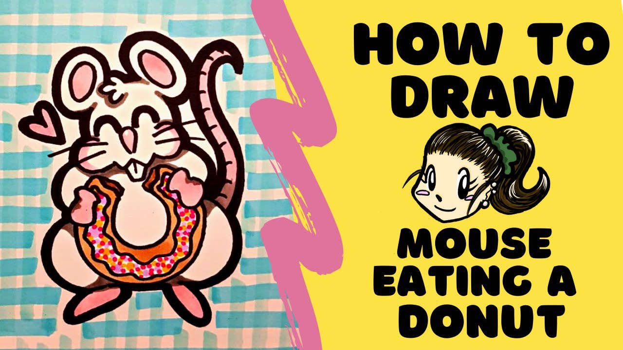 HOW TO DRAW Mouse Eating a Donut Easy - YouTube