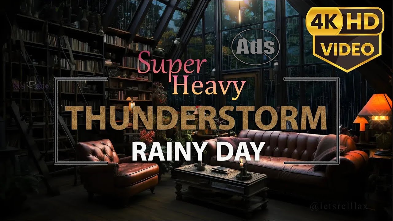 Rainy day , sound of lightning and thunder 🌧⚡️⛈️ ASMR Helps Rest - YouTube