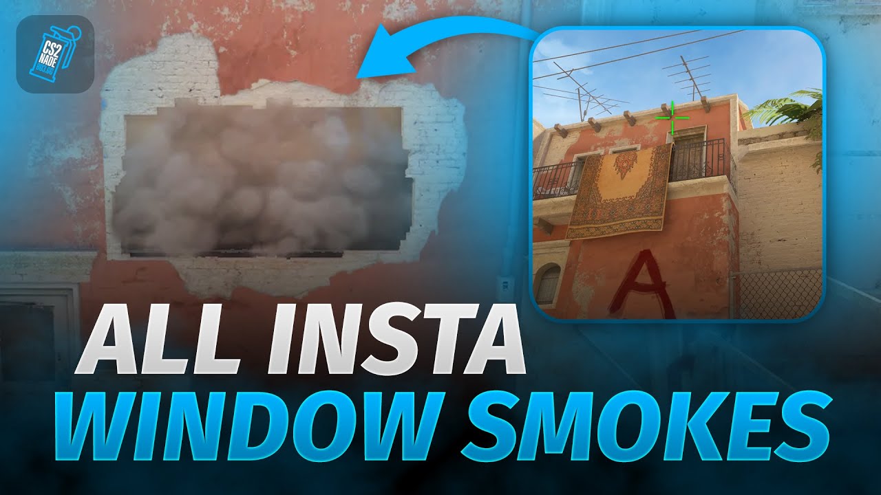ALL INSTANT WINDOW SMOKES ON MIRAGE | 10 T SPAWNS INSTA SMOKES - YouTube