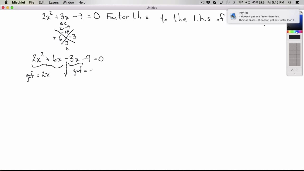 Solve 2x 2 8 x 1 5x 1 YouTube
