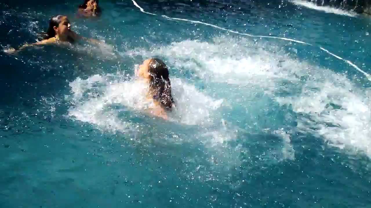 Our intense pool fight off the cave top. lol - YouTube