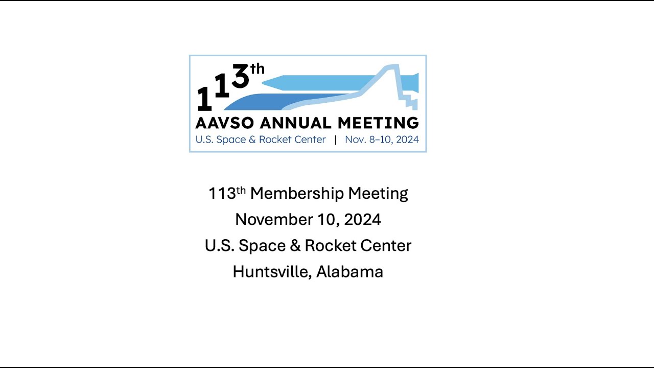 AAVSO Membership Meeting 2024 - YouTube