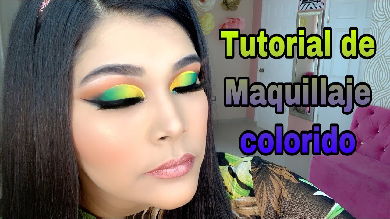 Tutorial de Maquillaje colorido 💚 - YouTube