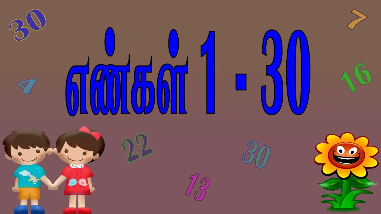Learn Numbers 1 - 30 Tamil | Tamil Learning Preschoolers, Kids ...