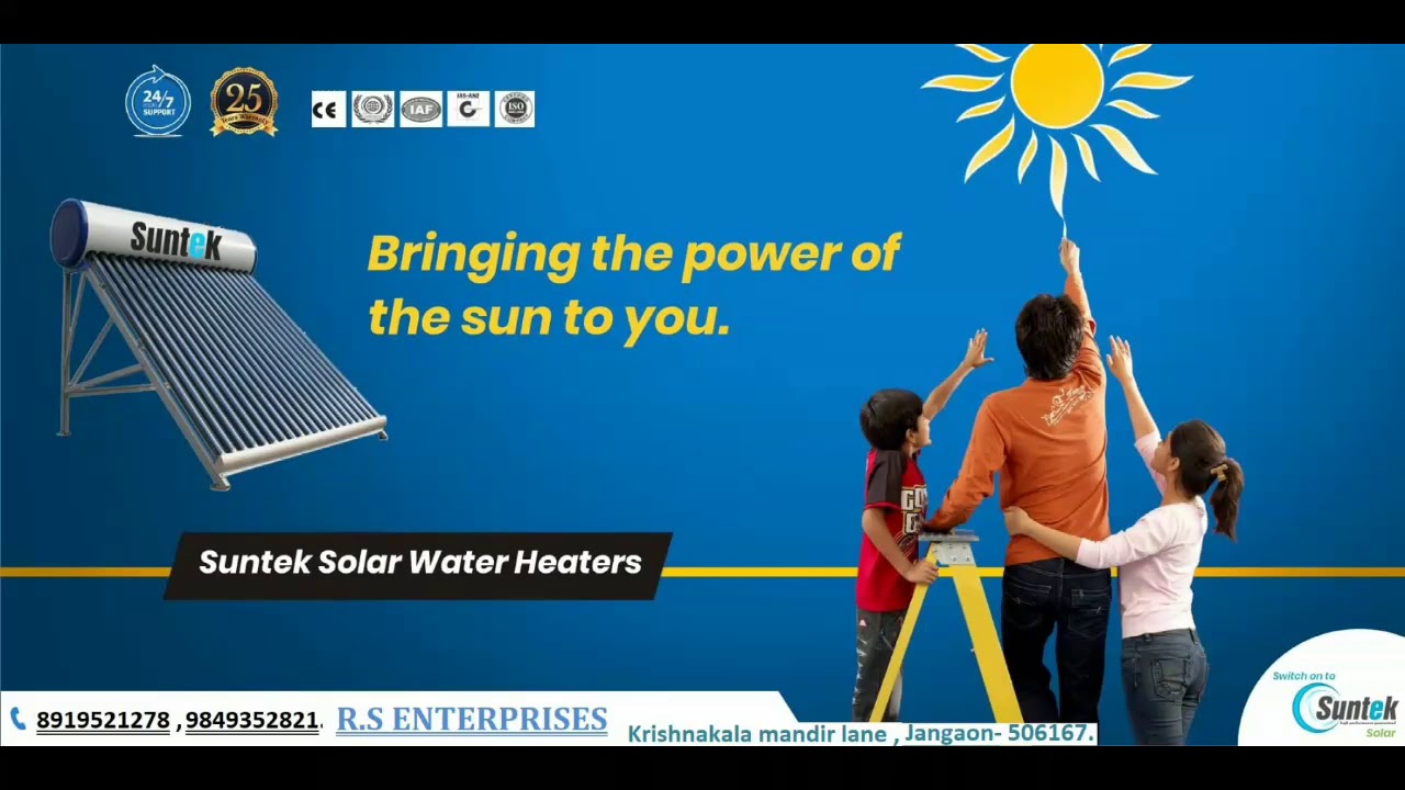SOLAR WATER HEATER AD 2 RS ENTERPRISES - YouTube