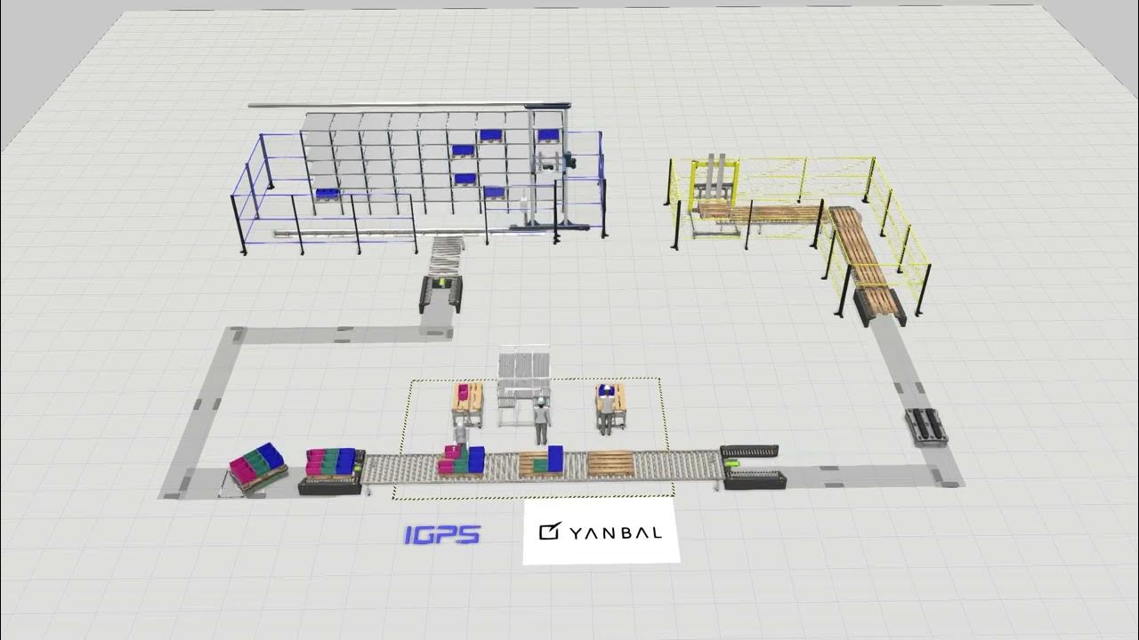 IGPS OA22436 YANBAL Colombia Simulación MIR AMR LGV Transporte de Pallets CD x 40 SE - YouTube
