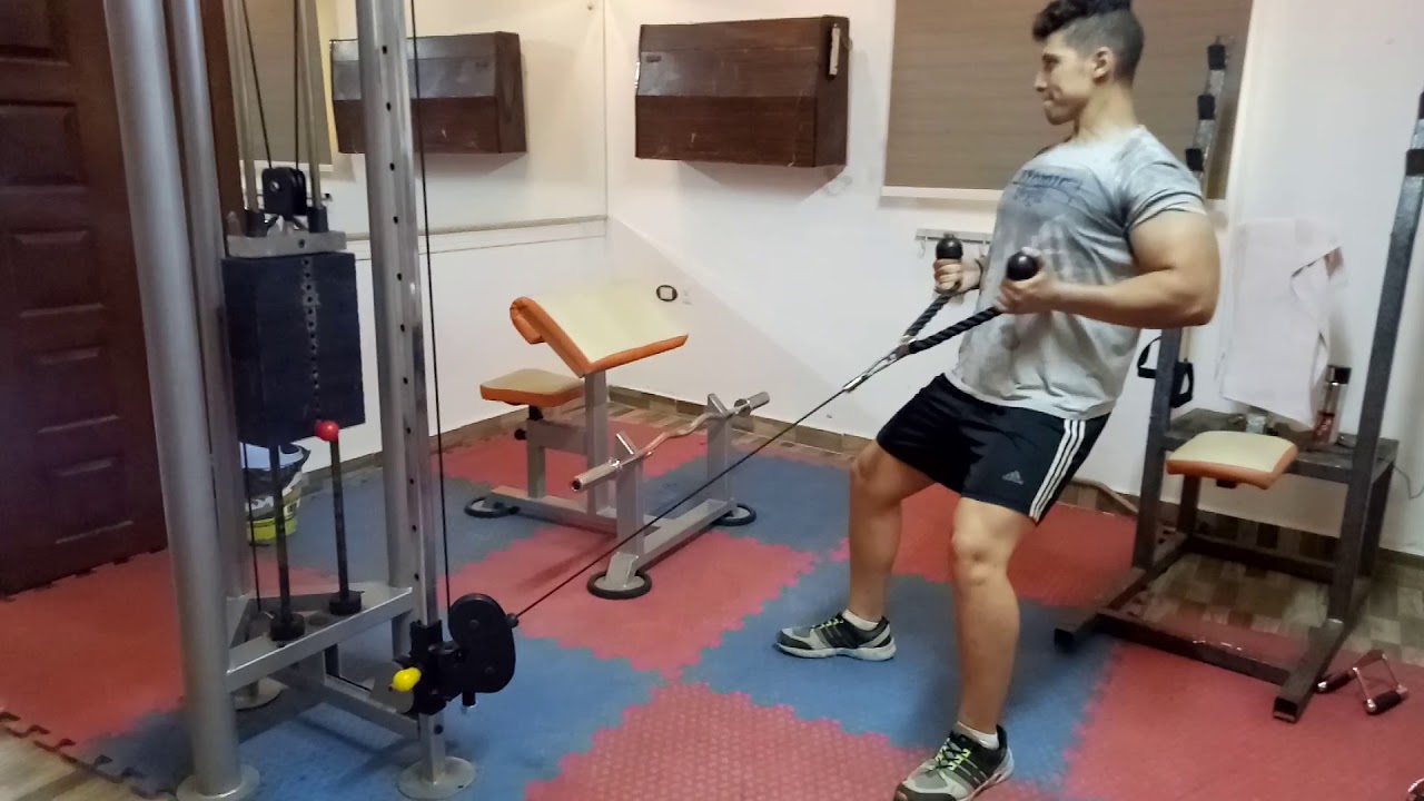 100 kilo ! The best standing low cable rope row challenge ! 25 reps 100 ...