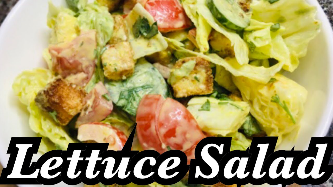 Lettuce Salad , yummy, quick and easy to prepare.. - YouTube