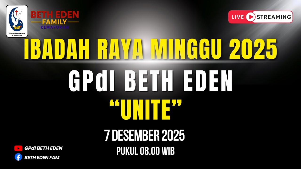 Ibadah Raya Minggu, 07 Desember 2025 | GPdI Beth Eden Kemayoran - YouTube