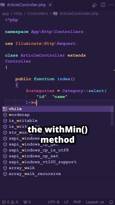How to Easily Retrieve The Minimum Value of a Related Record in Laravel #laravel #shorts - YouTube