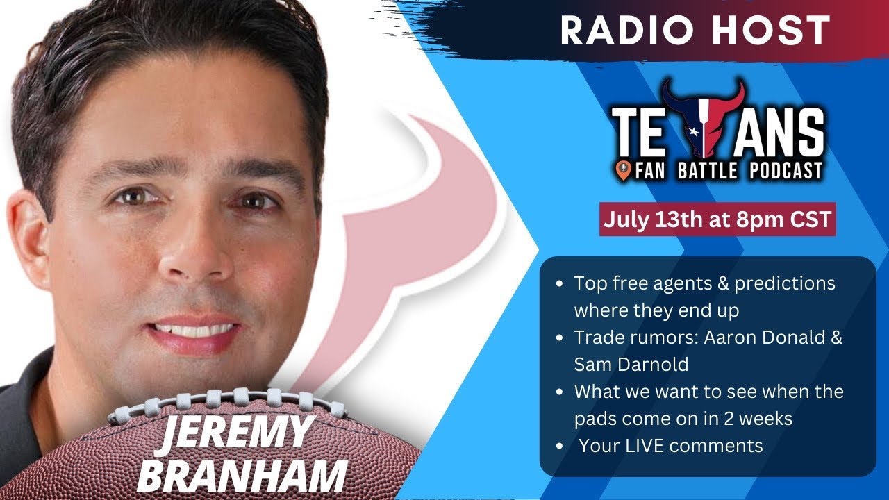 Texans Off season Talk with ESPN’s Jeremy Branham - YouTube